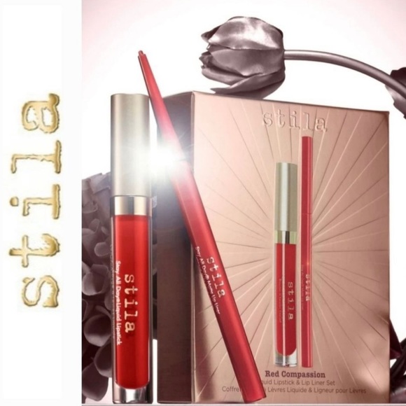 Stila | Makeup | New Stila Lip Kit Red Compassion Liquid Lipstick Lip ...